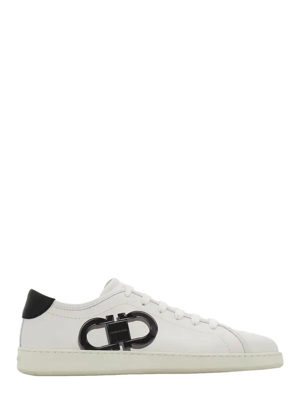 FERRAGAMO Double Gancini Sneakers - White
