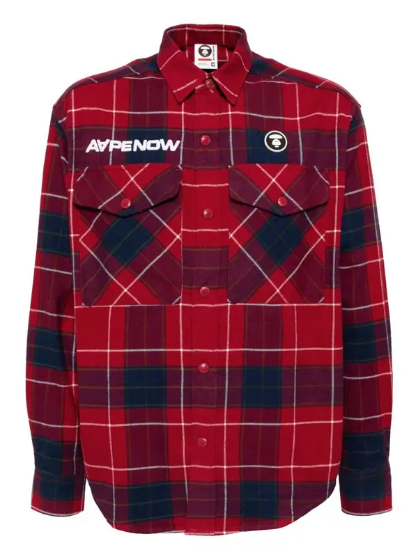 AAPE BY *A BATHING APE Checked Shirt - Red