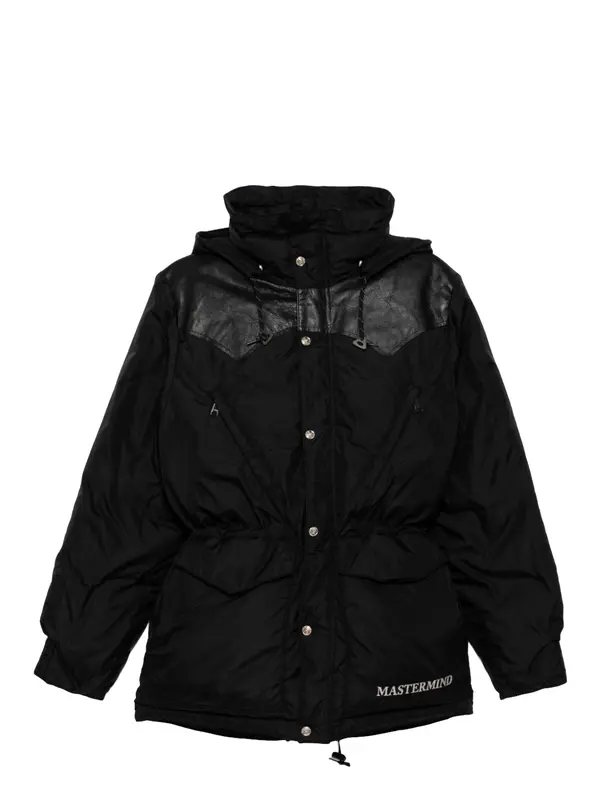 MASTERMIND WORLD Panel Embroidered-logo Padded Jacket - Black