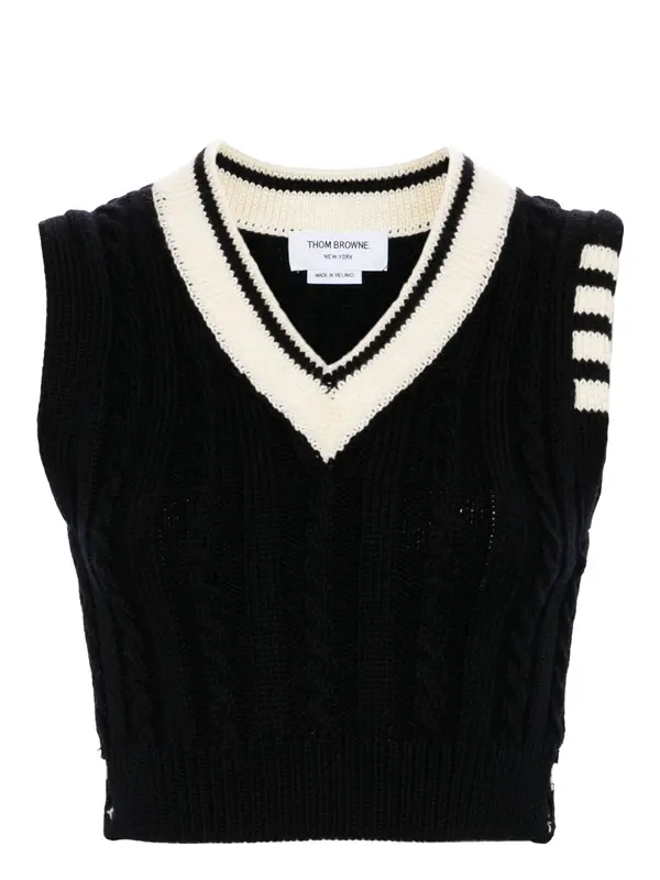 Thom Browne 4-bar Cable-knit Vest - Blue