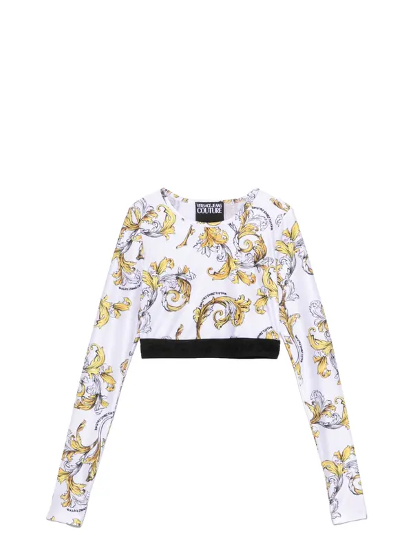 Versace Barocco-print Top - White
