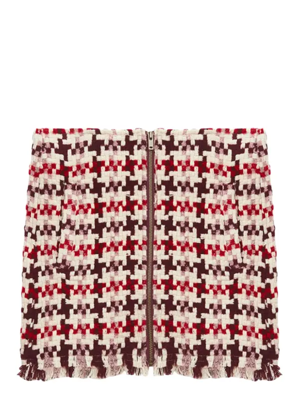MARANT ETOILE Akima Houndstooth Miniskirt - Red