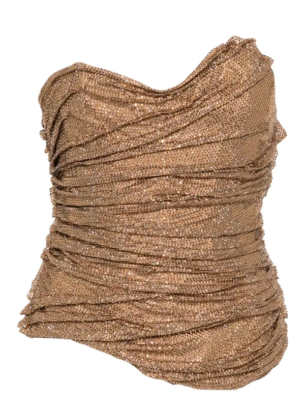 Giuseppe Di Morabito Strapless Corset Top - Gold
