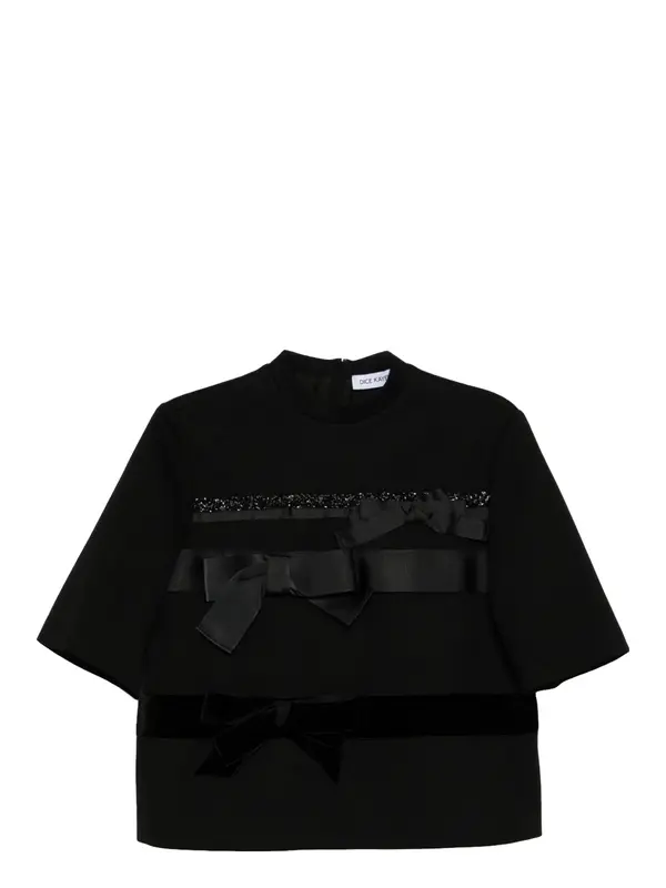 Dice Kayek Bow-detail T-shirt - Black
