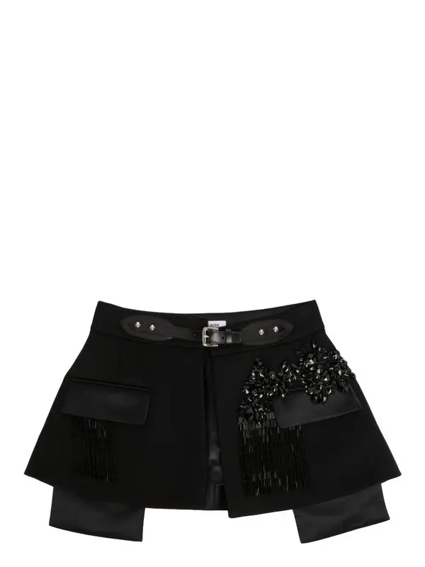 Dice Kayek Skirt With Belt - Black