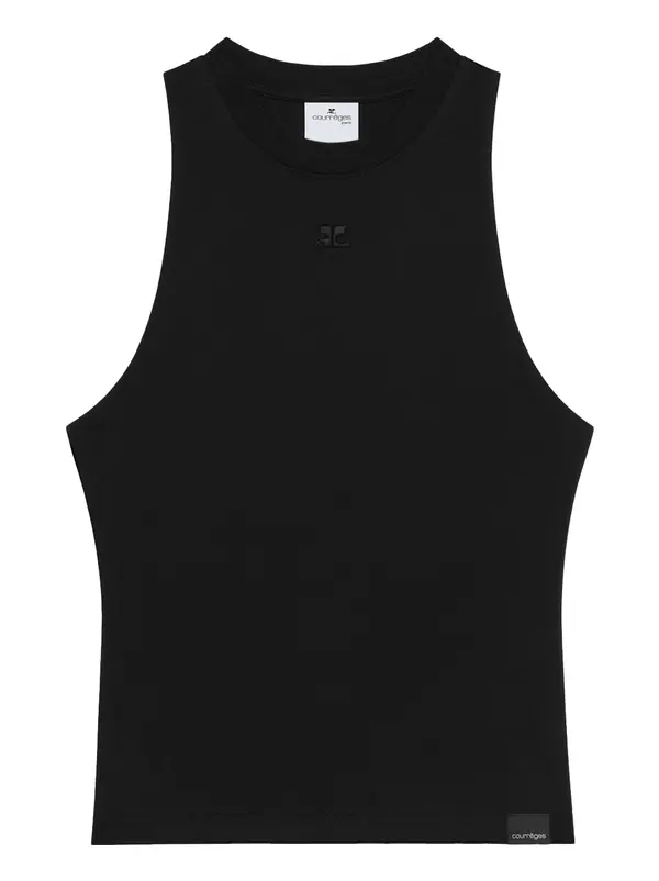 COURREGES Appliqué Tank Top - Black