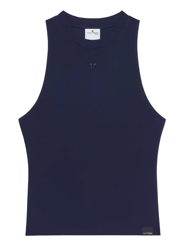 COURREGES Appliqué Tank Top - Blue