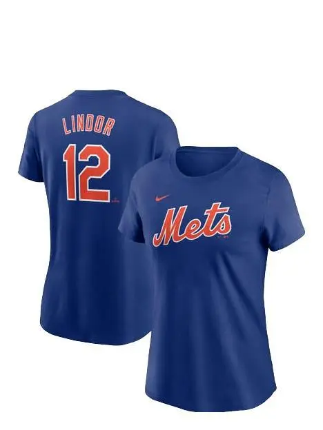Nike Francisco Lindor New York Mets Name & Number T-shirt - Royal