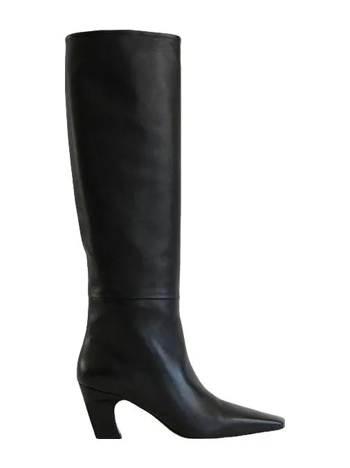NEIL J. RODGERS Meg Knee High Boots - Black Nappa