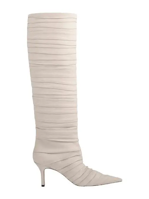 NEIL J. RODGERS Plissé Knee Boot - Creme Nappa