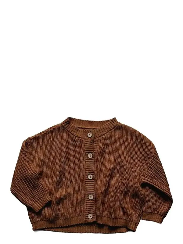 THE SIMPLE FOLK Chunky Knit Cardigan - Rust