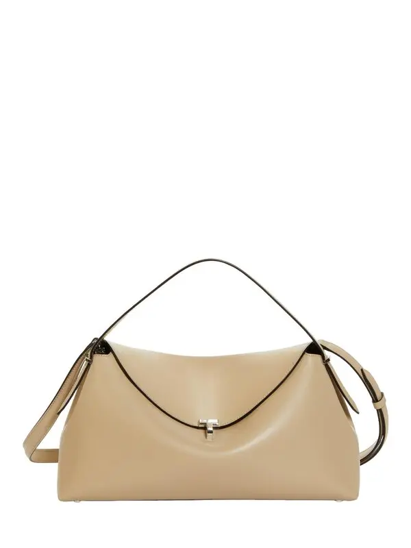 TOTEME T-lock Top Handle Leather Shoulder Bag - Fawn