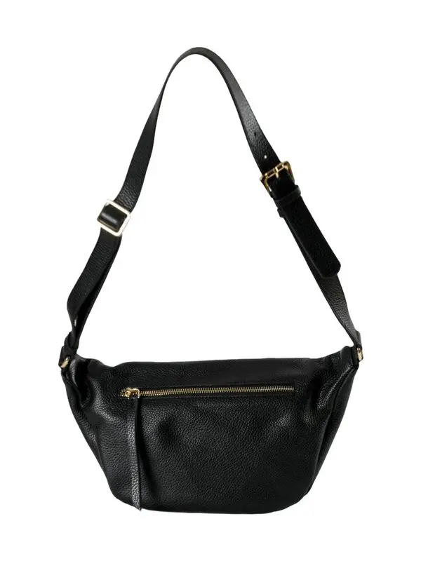 FOREVER & ALWAYS SHOES Leather Crossbody Bag - Black Leather