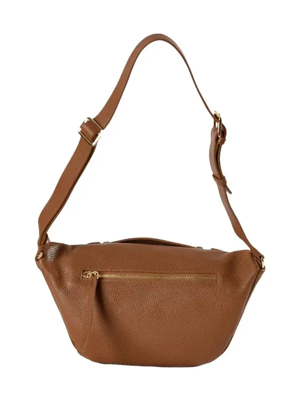 FOREVER & ALWAYS SHOES Bianca Leather Crossbody Bag - Cognac Brown Leather