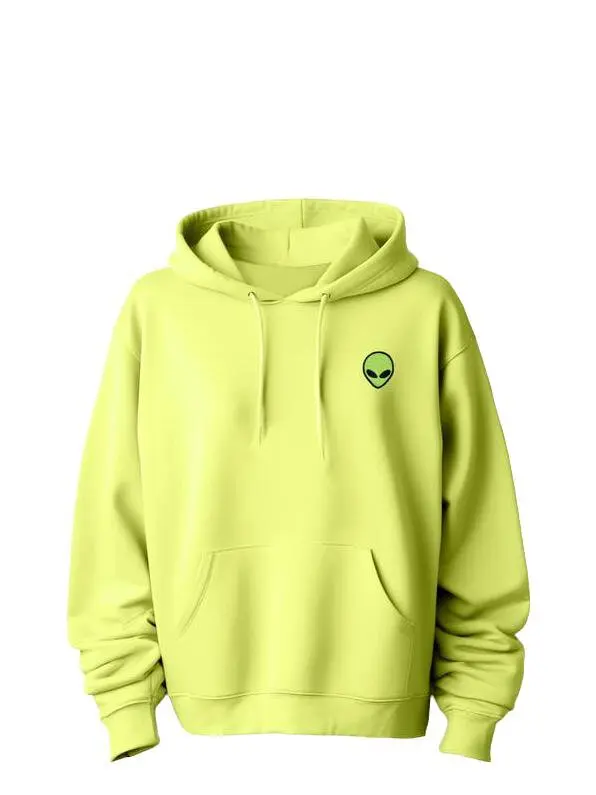 DALIX Alien Fleece Hoodie - Safety Green
