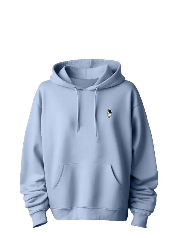 DALIX Astronaut Fleece Hoodie - Light Blue