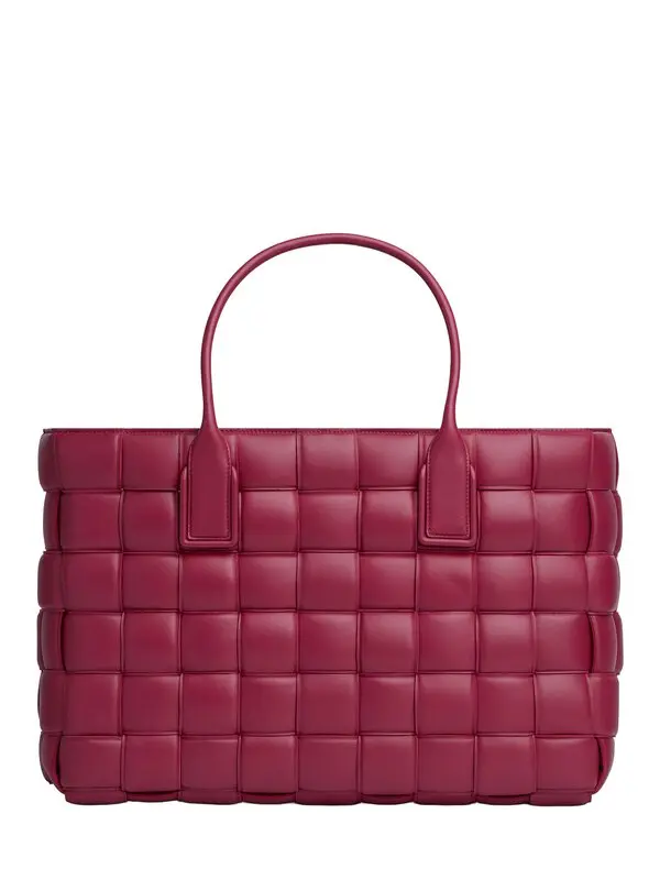 Bottega Veneta Large Padded Intreccio Leather Tote Bag - Amaranto