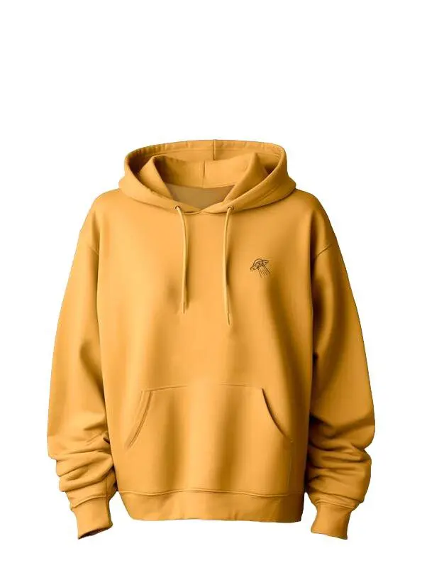 DALIX Ufo Embroidered Hoodie - Gold