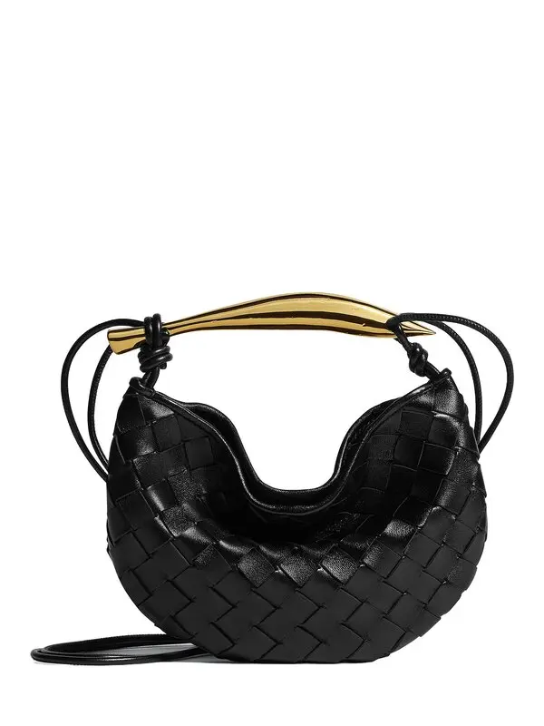 Bottega Veneta Intrecciato Leather Baby Sardine Cross-body Bag - Black