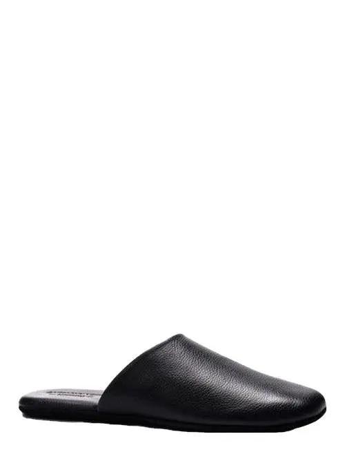 ANTHONY VEER Clark House Slippers - Black Pebble Leather
