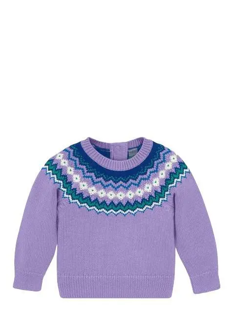 PRIMARY Baby Fair Isle Sweater - Iris Fairisle