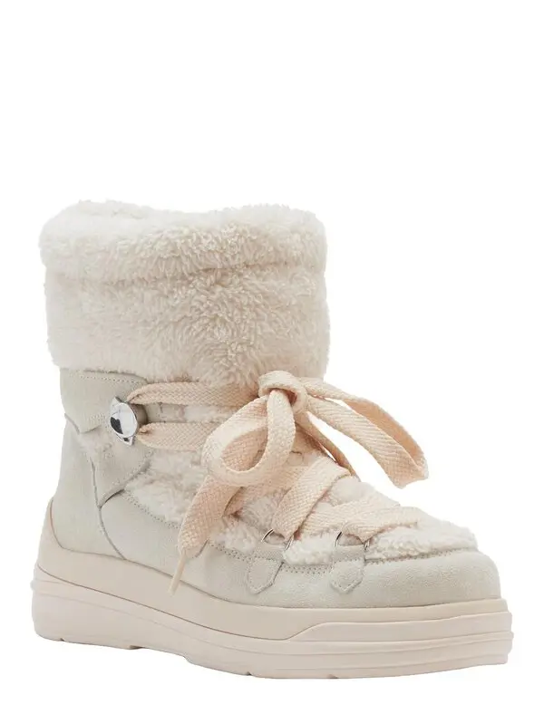 Moncler Insolux Faux Fur Trim Snow Boots - Silk White