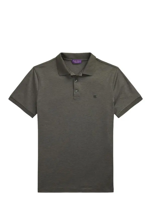 Ralph Lauren Purple Label Cotton Polo Shirt - Grey