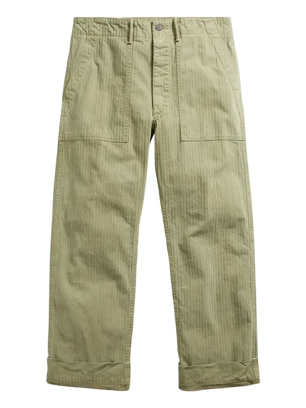 Ralph Lauren Striped Straight-leg Cotton Trousers - Green