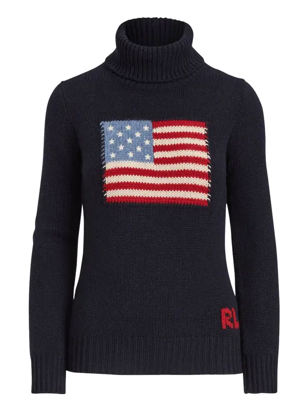 Ralph Lauren Flag Cashmere Sweater - Blue