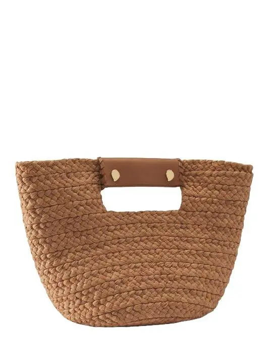 Helen Kaminski Mini Remi Braided Raffia Tote - Nougat/caramel