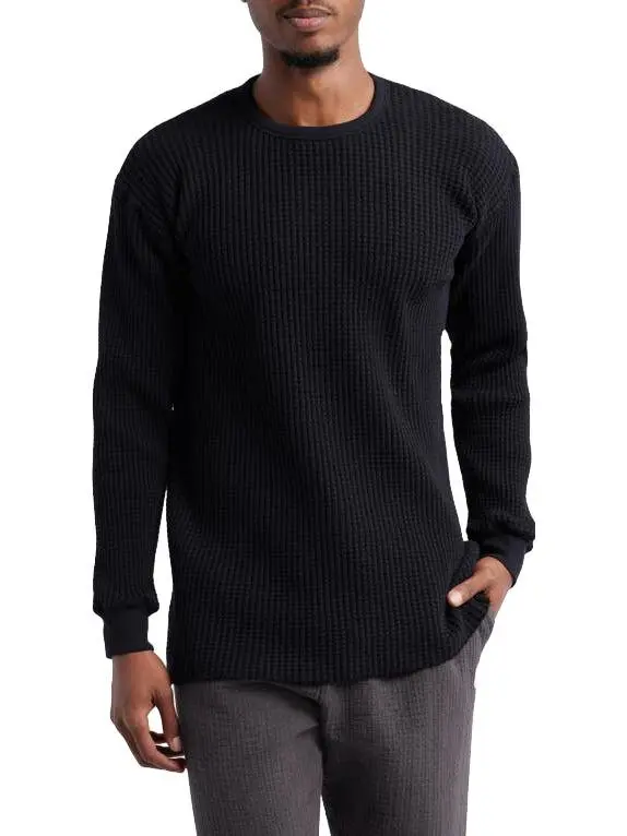 STANDARD ISSUE Thermal Knit Long Sleeve T-shirt - Black