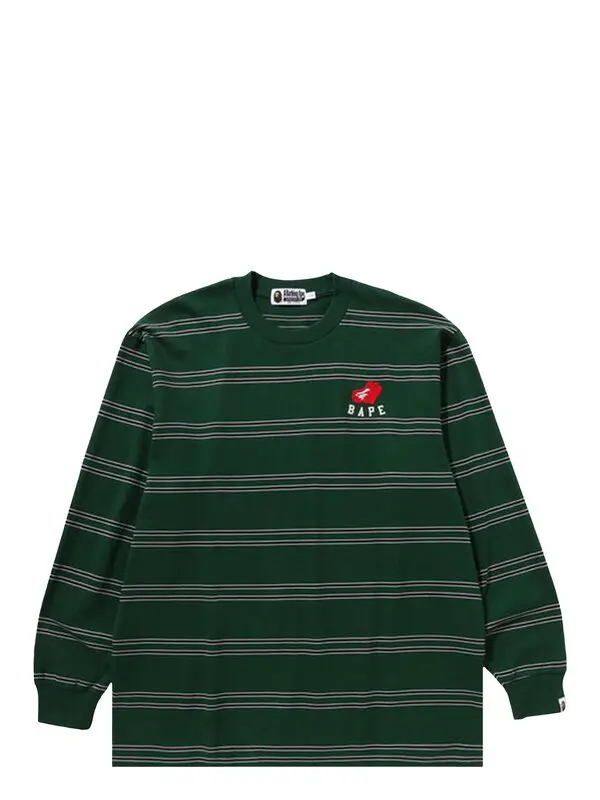 A BATHING APE Ape Heart Hoop Long-sleeve Tee - Green