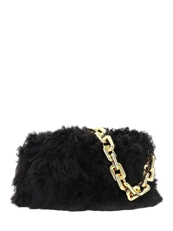 Bottega Veneta Shearling Chain Bag - Gold