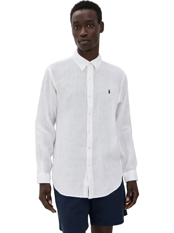 Polo Ralph Lauren Long Sleeve Linen Shirt - Ceramic White