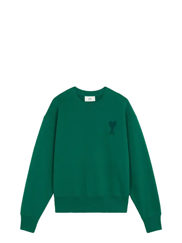 Ami De Coeur Boxy Fit Crewneck Sweatshirt - Green/blue