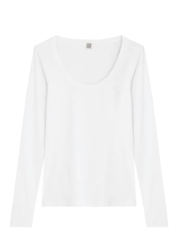 TOTEME Ribbed Stretch-cotton Top - White