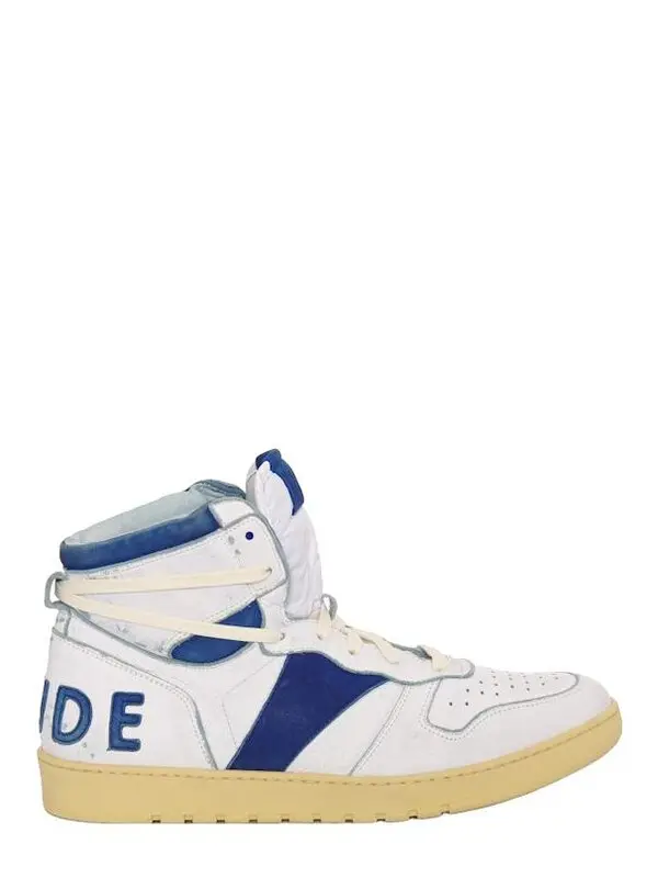 Rhude Rhecess High Maxfield Exclusive Sneakers - White/blue/natural
