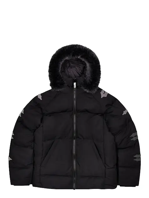 Trapstar Irongate Chenille Sleeve Puffer Jacket - Black