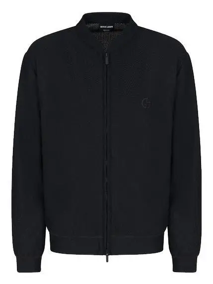 Giorgio Armani Technical Waffle Blouson - Black
