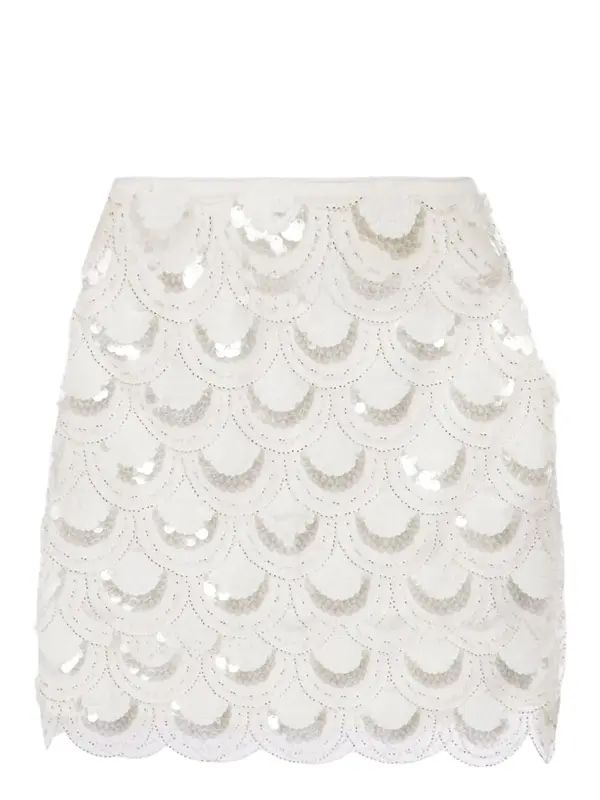 Remain Birger Christensen Sequined Miniskirt - White