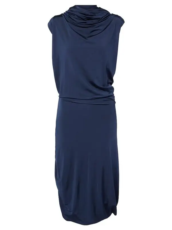 Magda Butrym Hooded Jersey Midi Dress - Blue