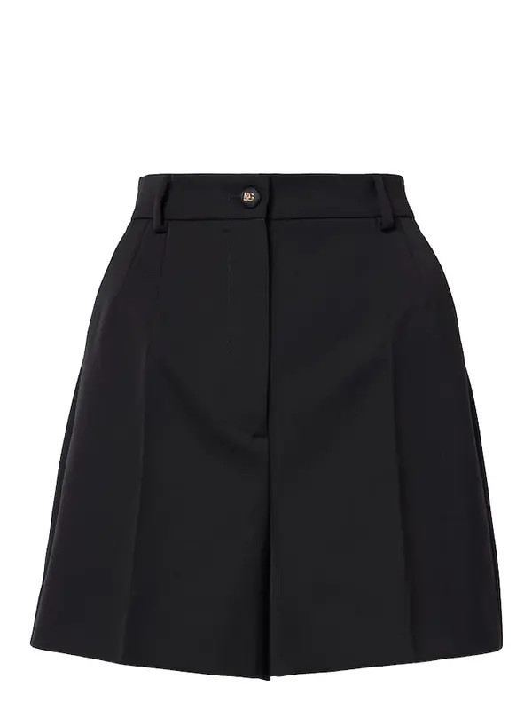 Dolce & Gabbana Wool Gabardine Shorts - Black