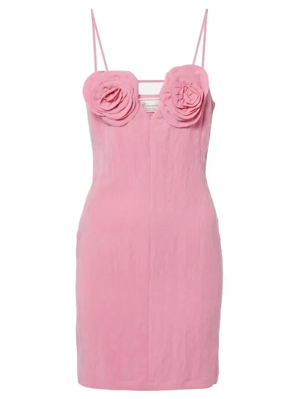 Blumarine Floral Embroidered Mini Dress - Pink