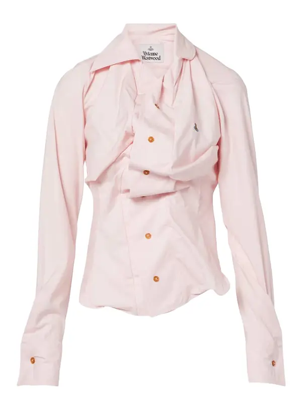 VIVIENNE WESTWOOD Orb Gathered Asymmetric Shirt - Pink