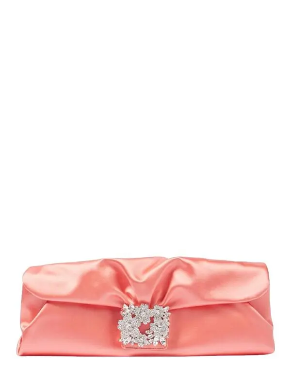 ROGER VIVIER Efflorescence Embellished Clutch - Pink