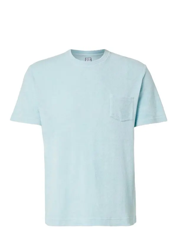 Fedeli Cotton Terry T-shirt - Turquoise