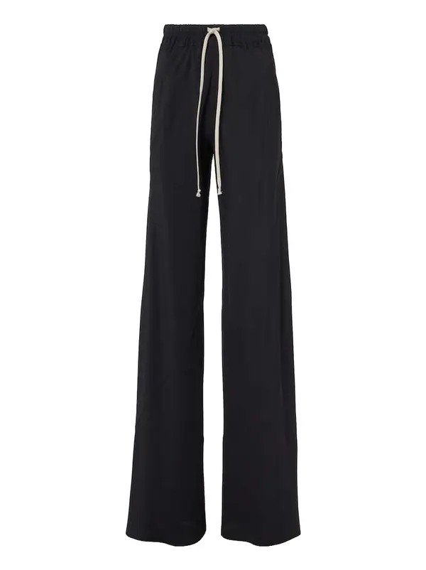 Rick Owens Dietrich Drawstring Crêpe Cady Straight Pants - Black