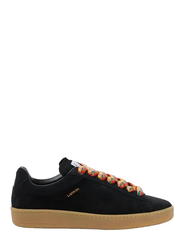 LANVIN Curb Lite Suede Sneakers - Black