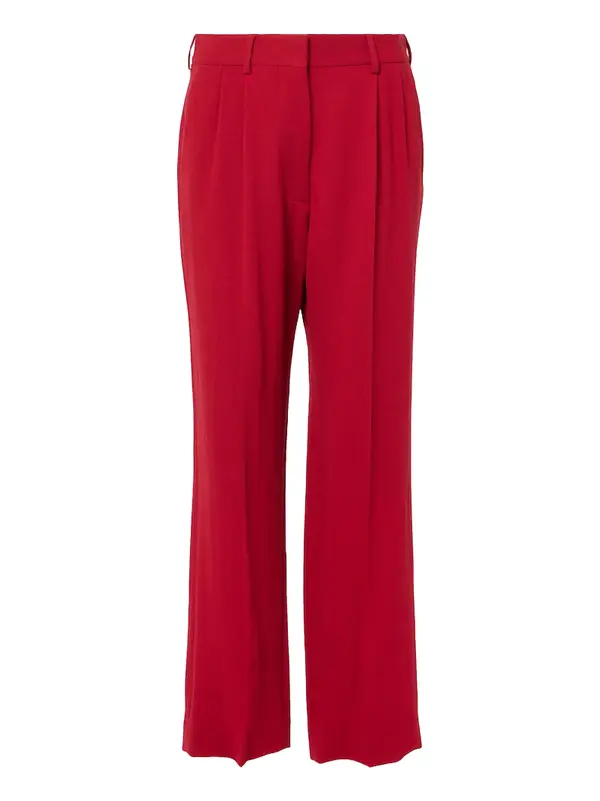 BLAZÉ MILANO Wool Wide-leg Trousers - Red
