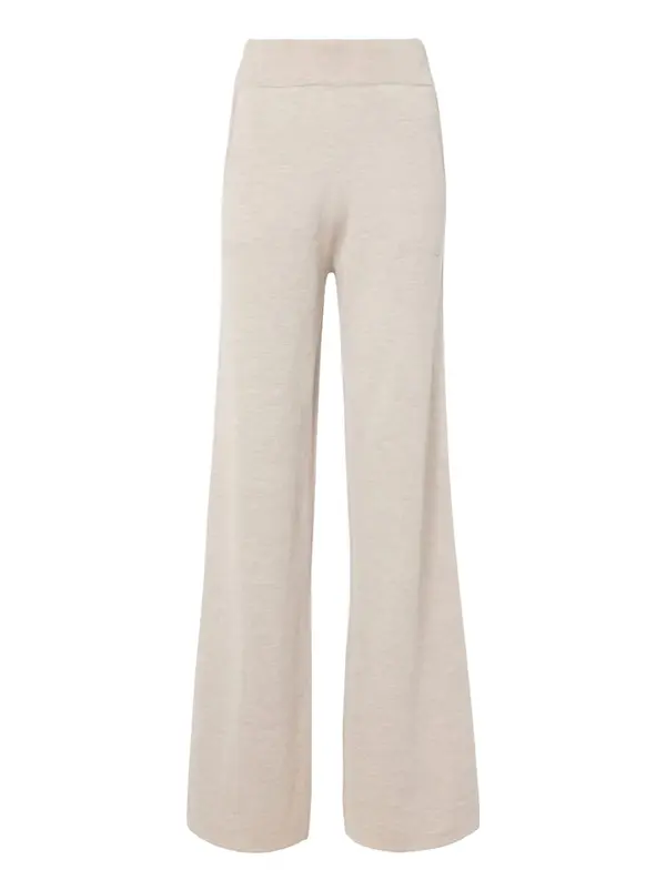 Max Mara Wilma Knitted Wool Wide-leg Pants - Beige